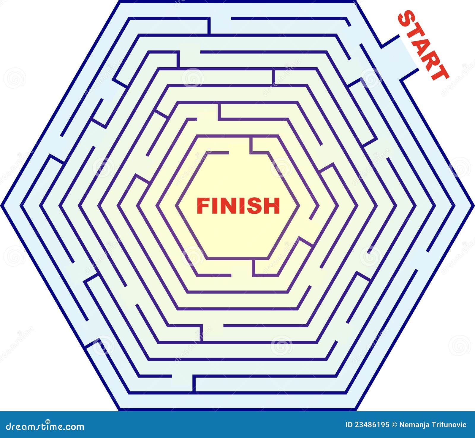 Hexagonal Maze - Labyrinth stock vector. Illustration of problem - 23486195