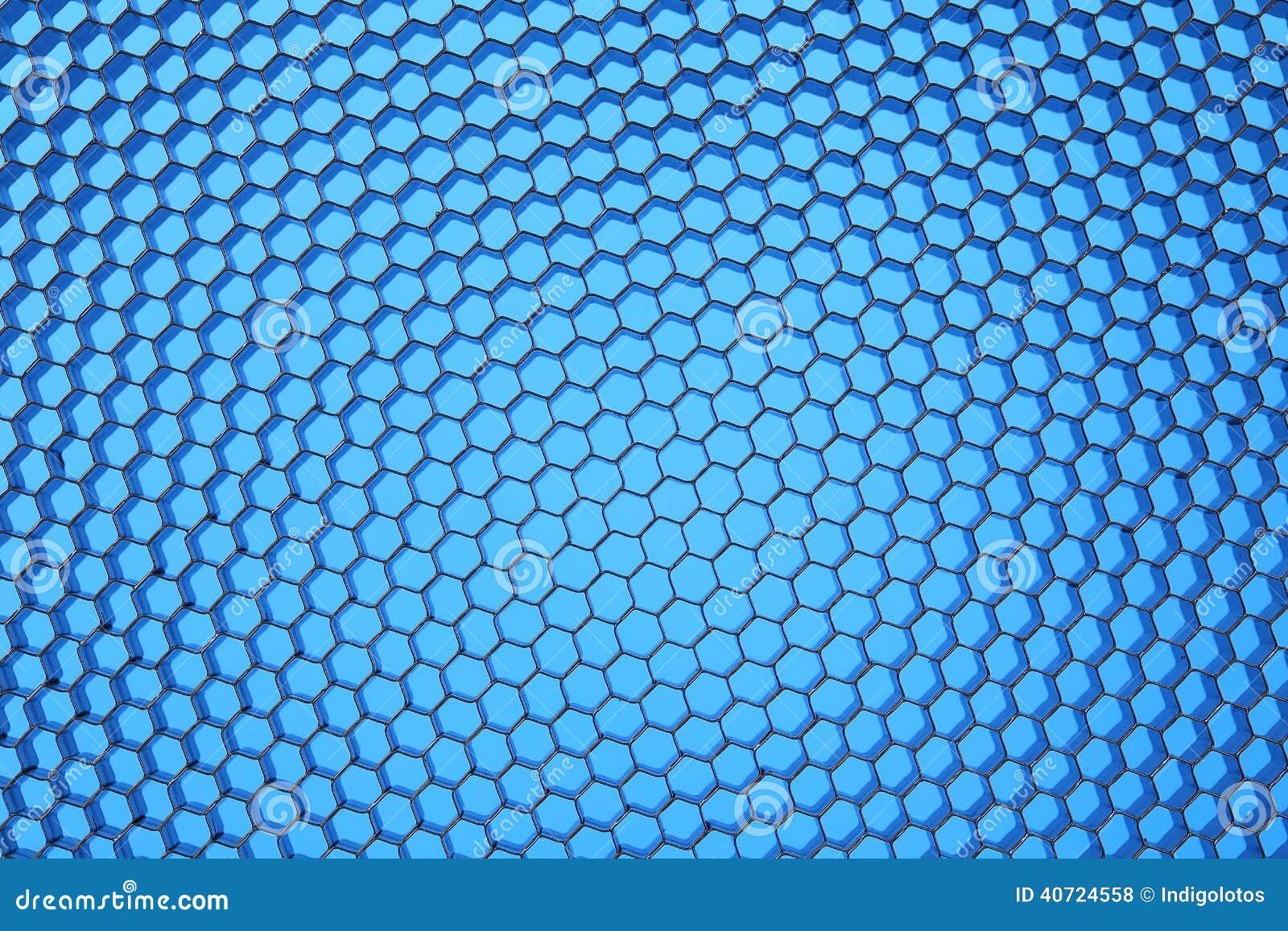 Hexagonal Mesh on a Blue Background. Stock Photo - Image of polygon ...
