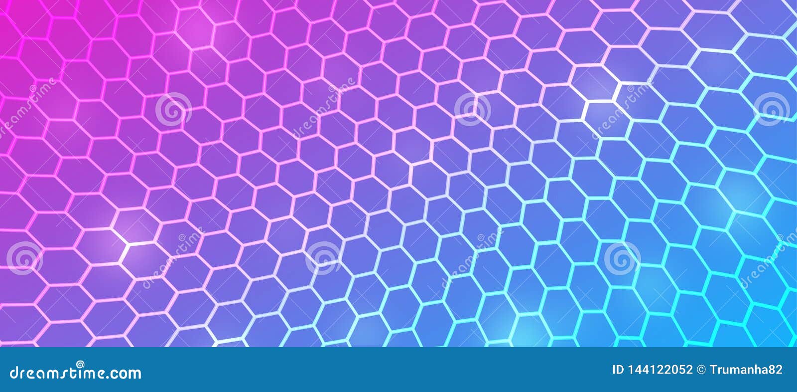 Abstract Curving Hexagonal Mesh in Pink, Blue and Purple Background ...