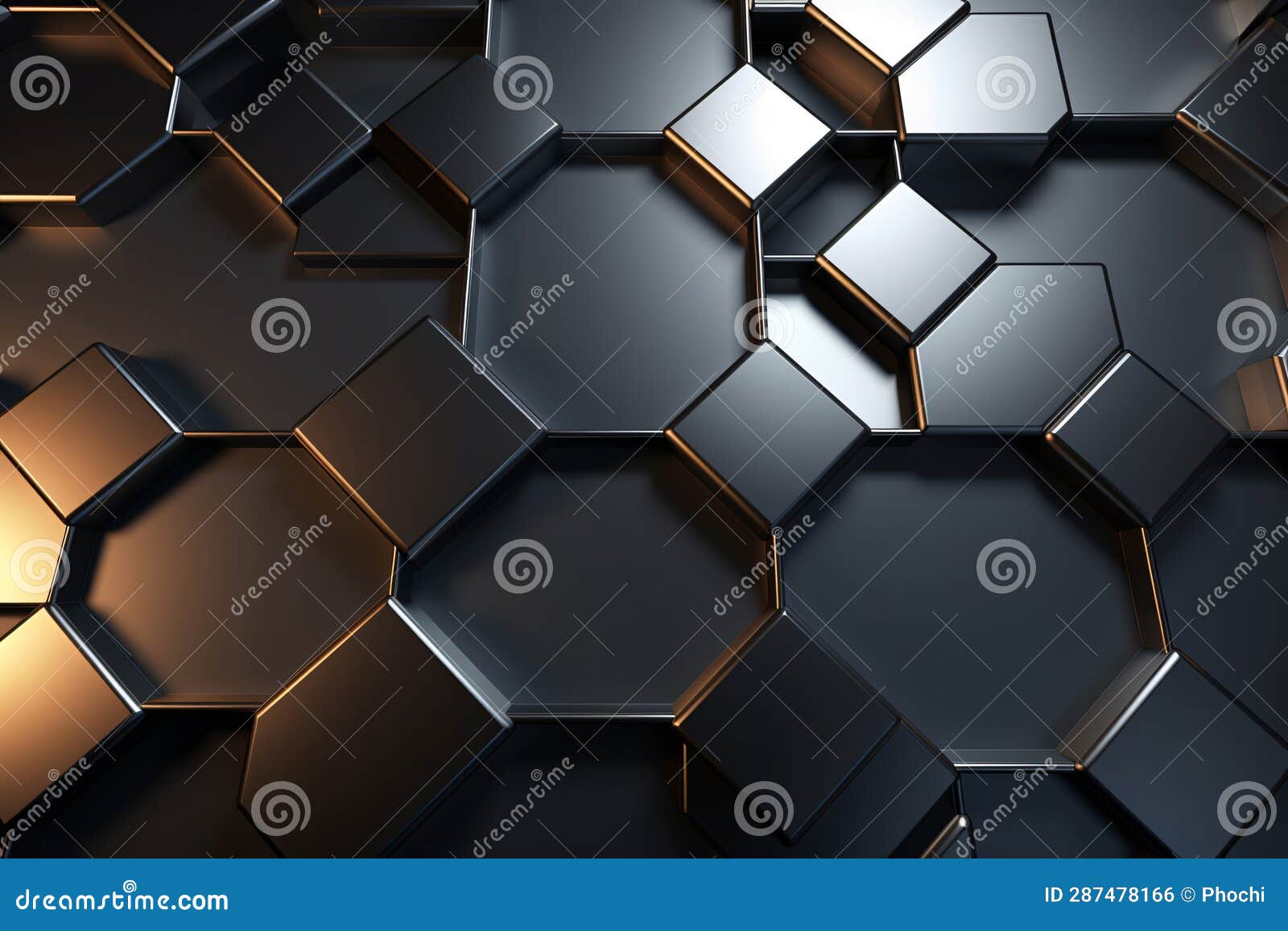 Hexagonal Metal Pattern Background Stock Illustration - Illustration of ...