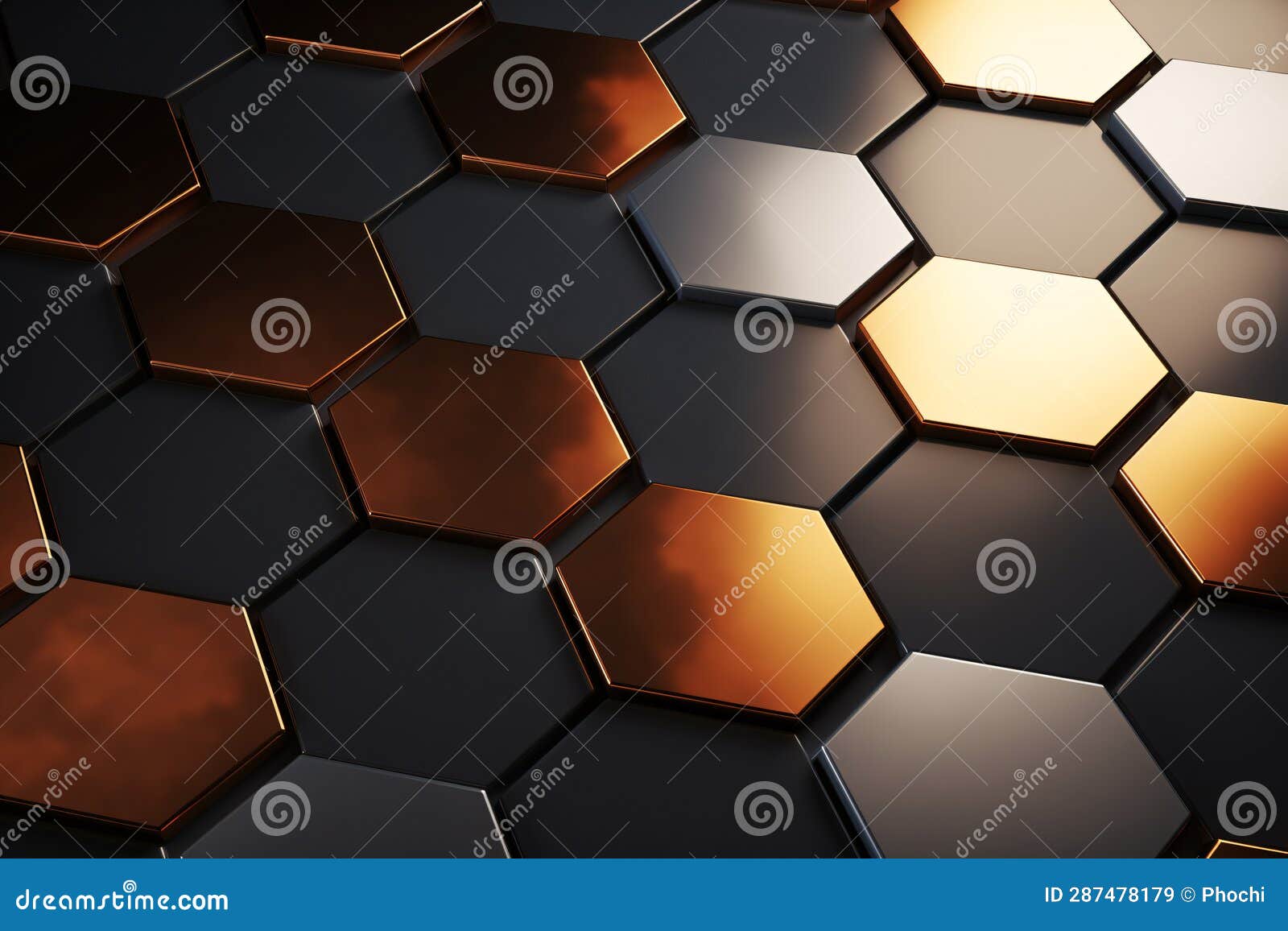 Hexagonal Metal Pattern Background Stock Illustration - Illustration of ...