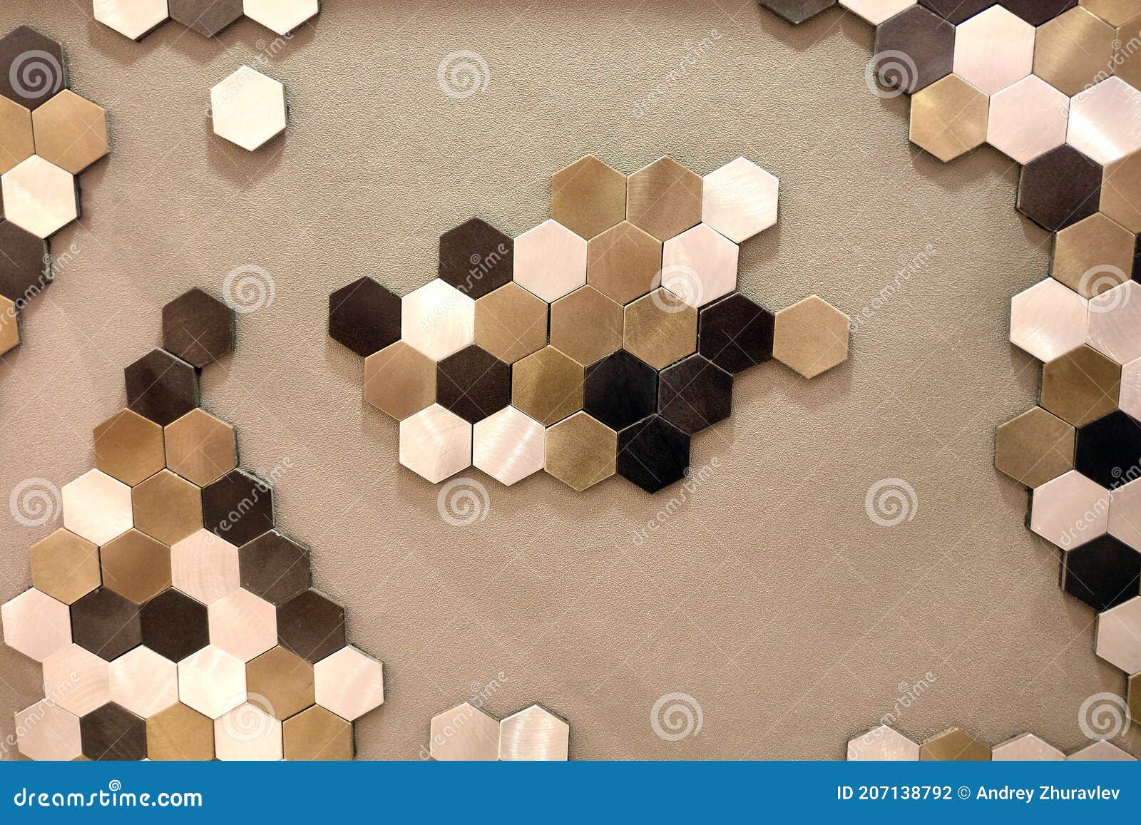 Hexagonal Metal Tile Texture with Empty Space Stock Photo - Image of ...