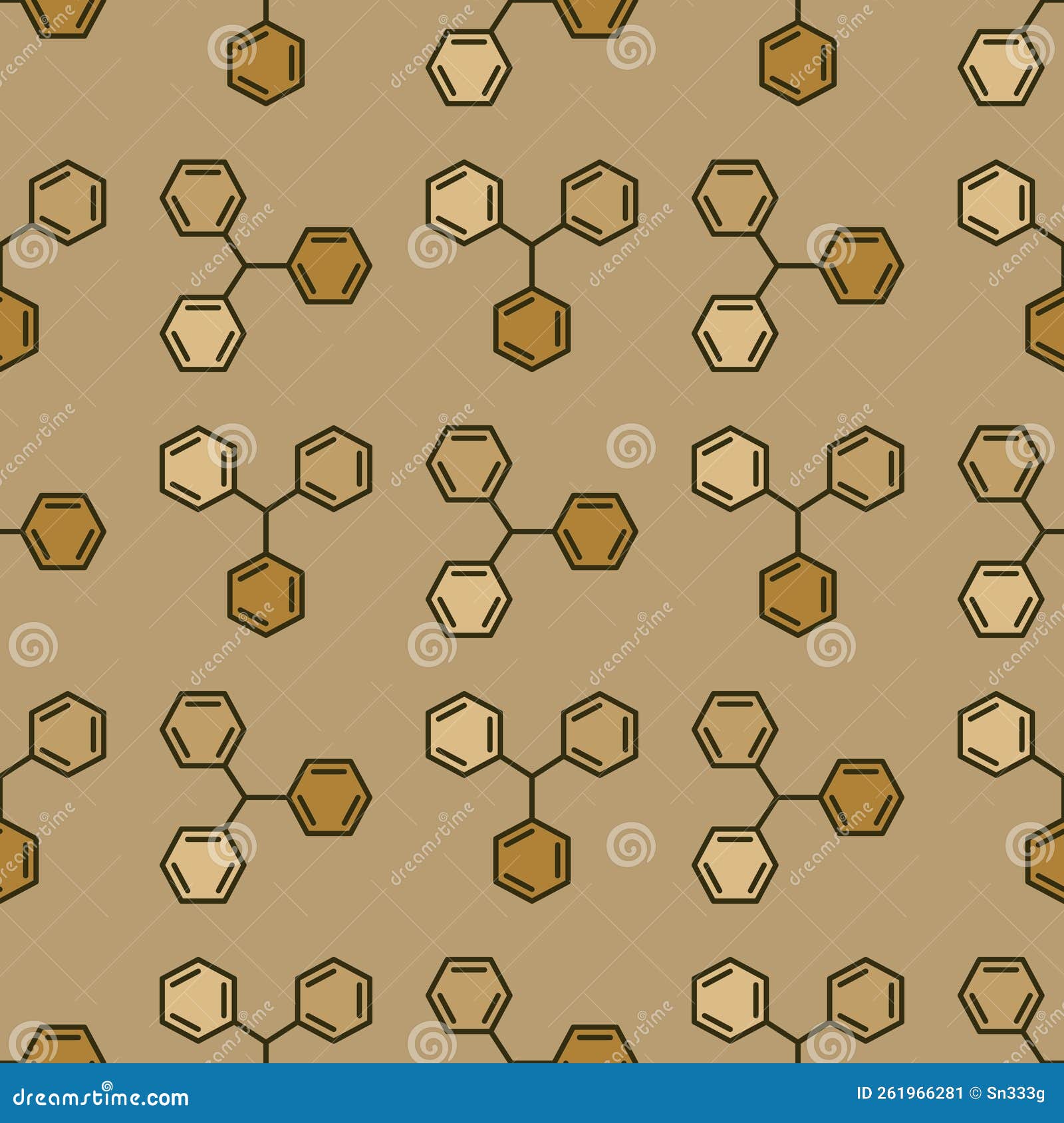Hexagonal Molecular Structure Vector Brown Seamless Pattern Stock ...