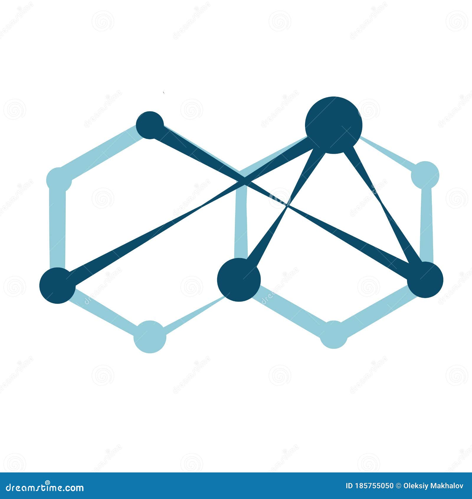 Hexagonal Molecule Badge. Molecular Structure Logo, Molecular Grids and ...