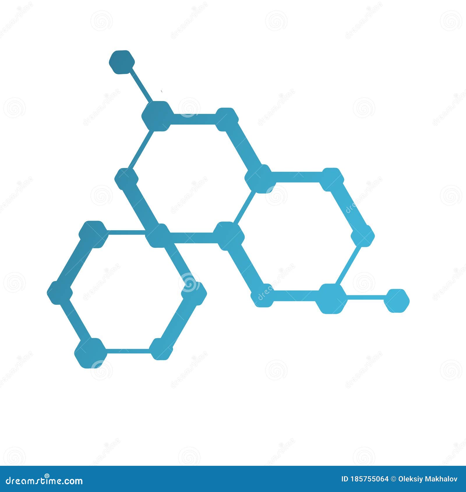 Hexagonal Molecule Badge. Molecular Structure Logo, Molecular Grids and ...