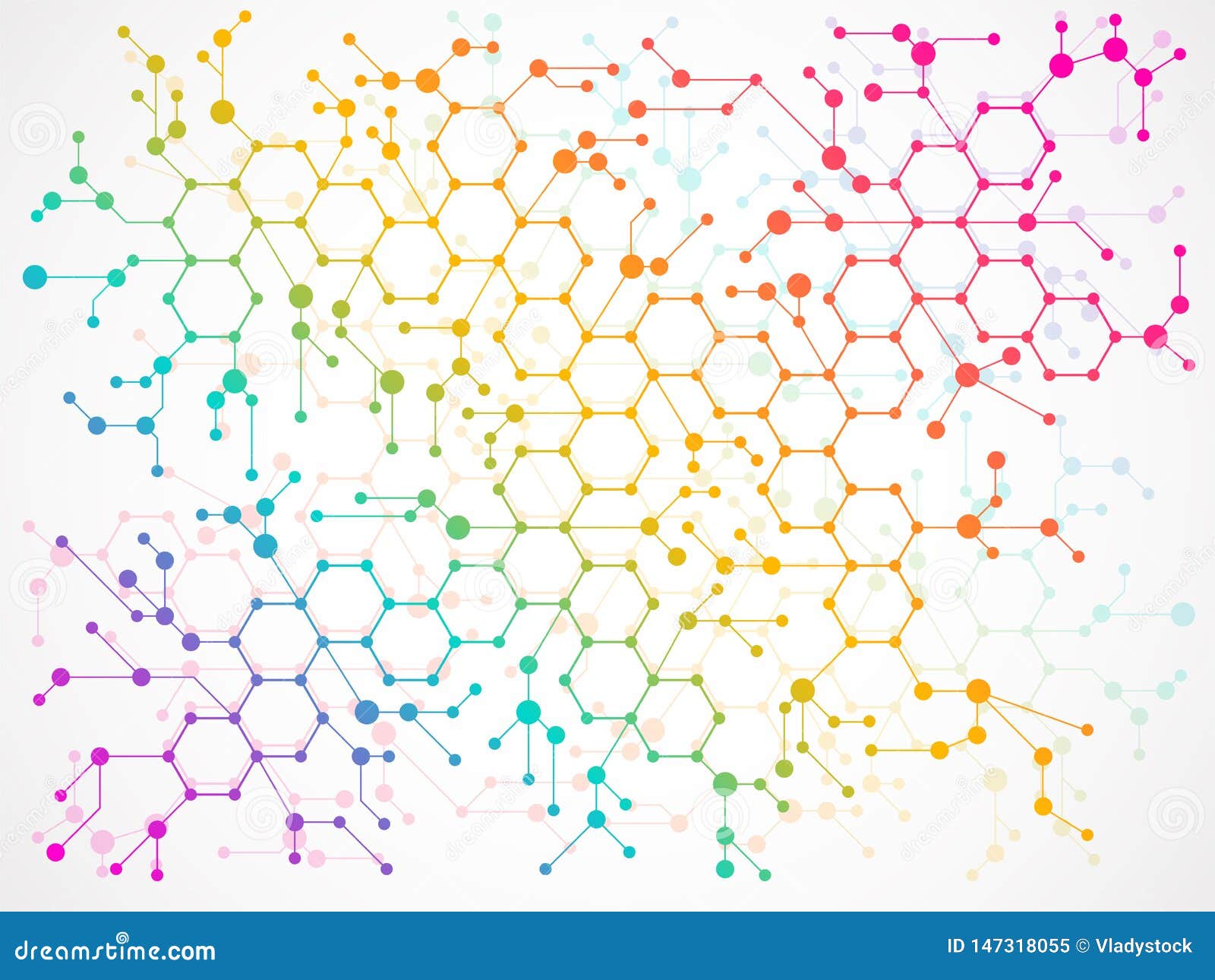 Hexagonal Molecule Structure of DNA Stock Illustration - Illustration ...
