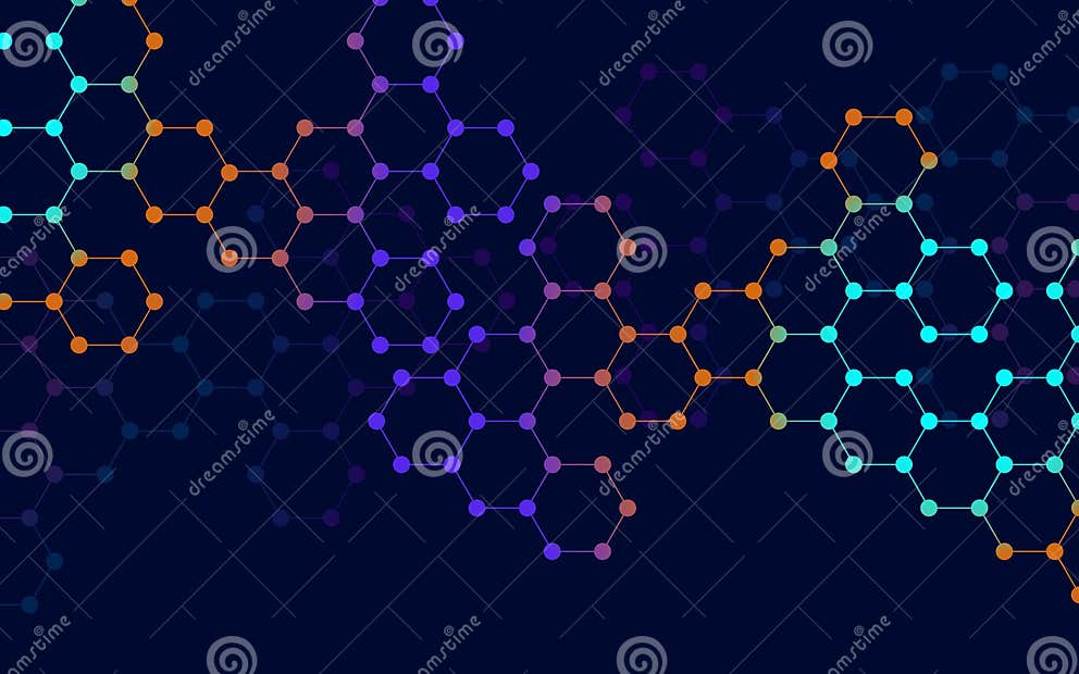 Hexagonal Molecules Background, Molecular Structure of DNA Stock Vector - Illustration of ...