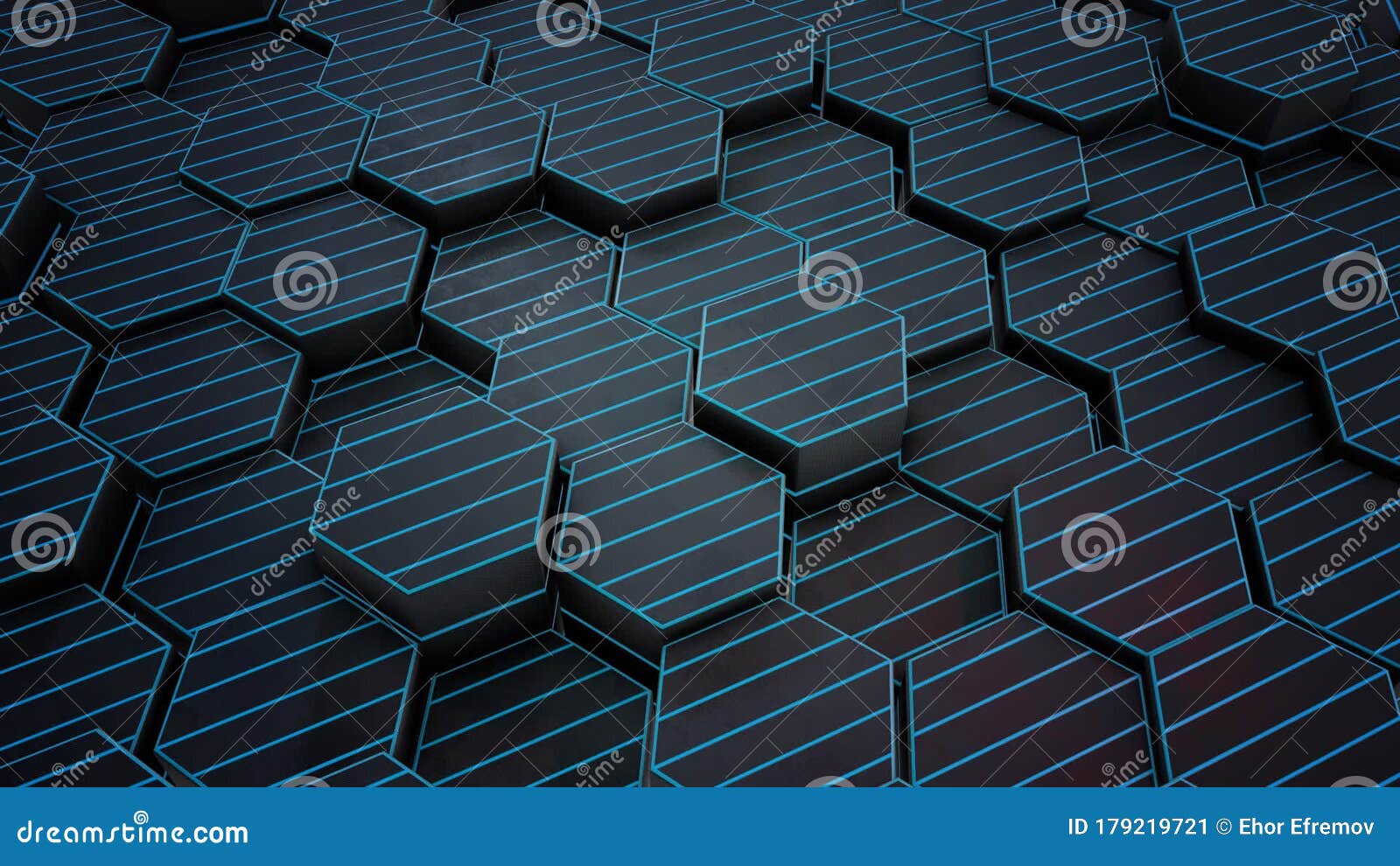 Animated Background of Textural Hexagons with Blue Illumination Stock ...