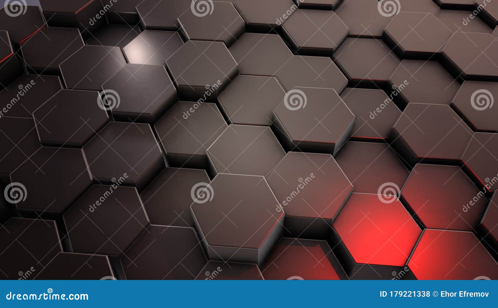Animated Background of Textural Hexagons with Blue Illumination Stock ...
