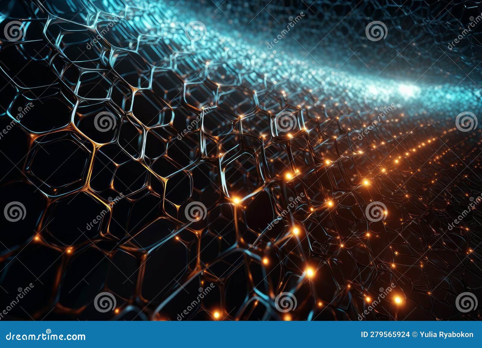 Hexagonal Nano Grid. Generate Ai Stock Illustration - Illustration of ...