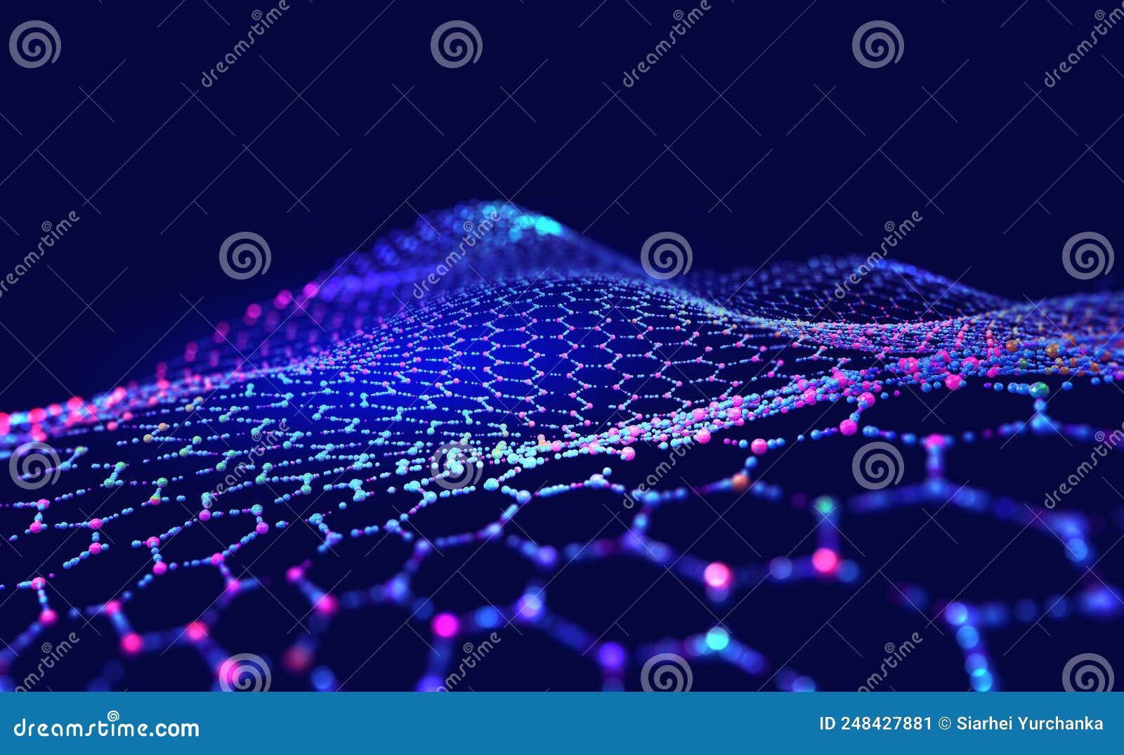 Hexagonal Nano Grid. Molecular Network of Connected Honeycombs. Neural ...