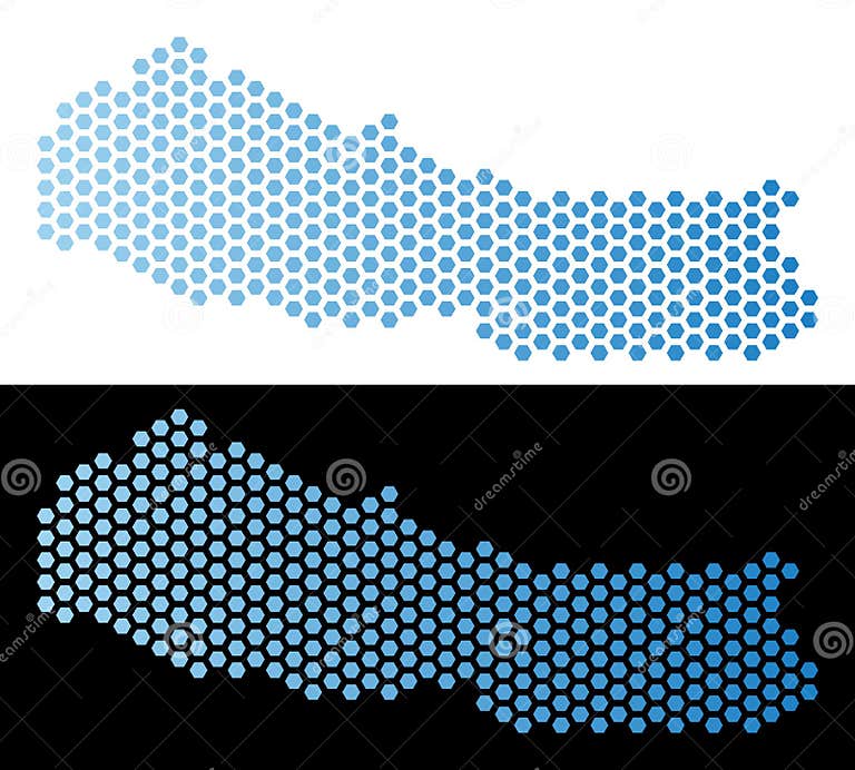 Nepal Map Hex Tile Abstraction Stock Vector - Illustration of nation ...