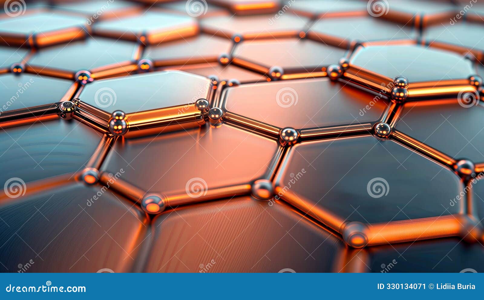 Hexagonal Nexus of Metallic Structure with Spherical Nodes, Generative ...