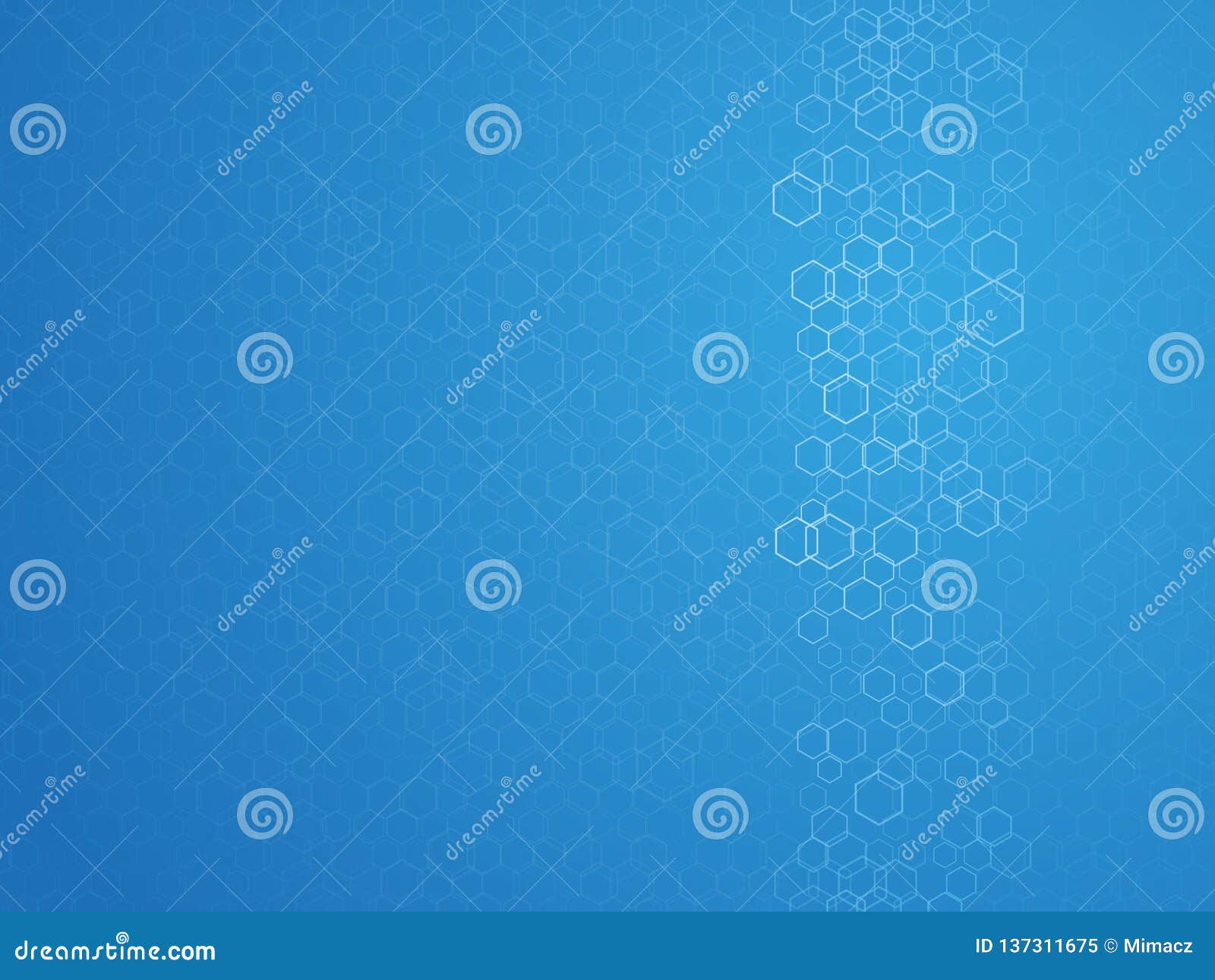 Hexagonal Outline Abstract Blue Background Stock Vector - Illustration ...