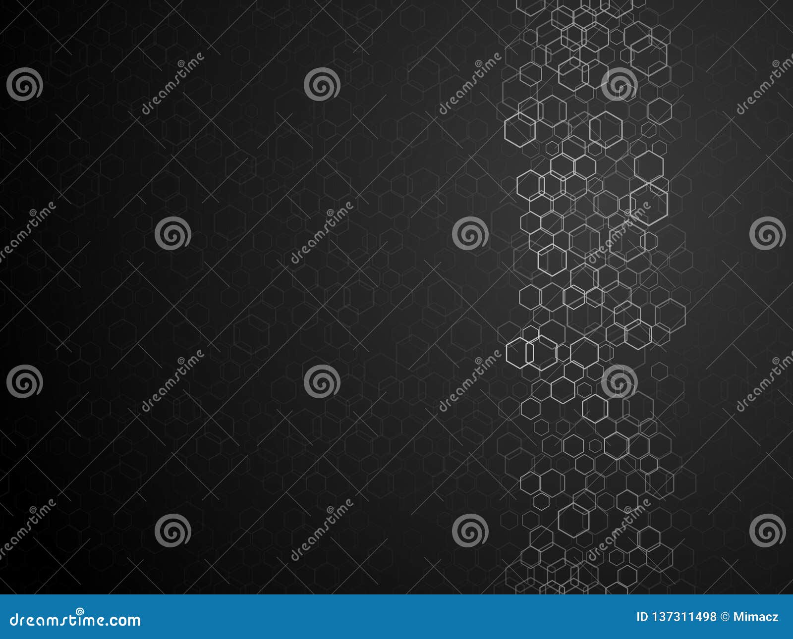 Hexagonal Outline Abstract Dark Background Stock Vector - Illustration ...