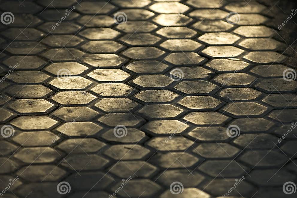 Hexagonal Path stock image. Image of asia, sunlight, tiles - 70443