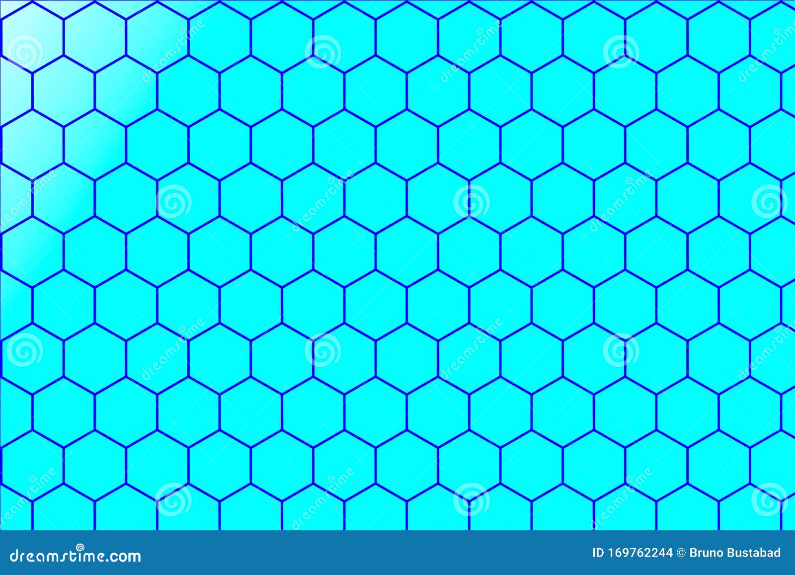 Hexagonal Pattern Background, with Very Bright Blue Fill and Classic ...