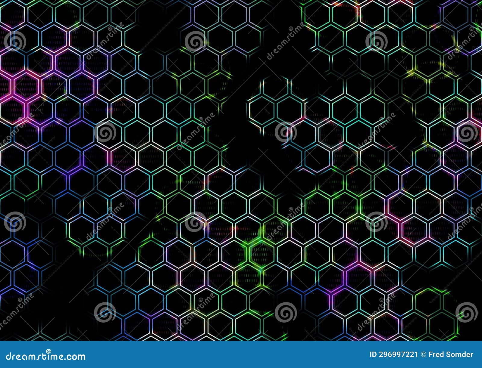 Hexagonal Pattern with Colored Dots and Shadow Stock Illustration ...