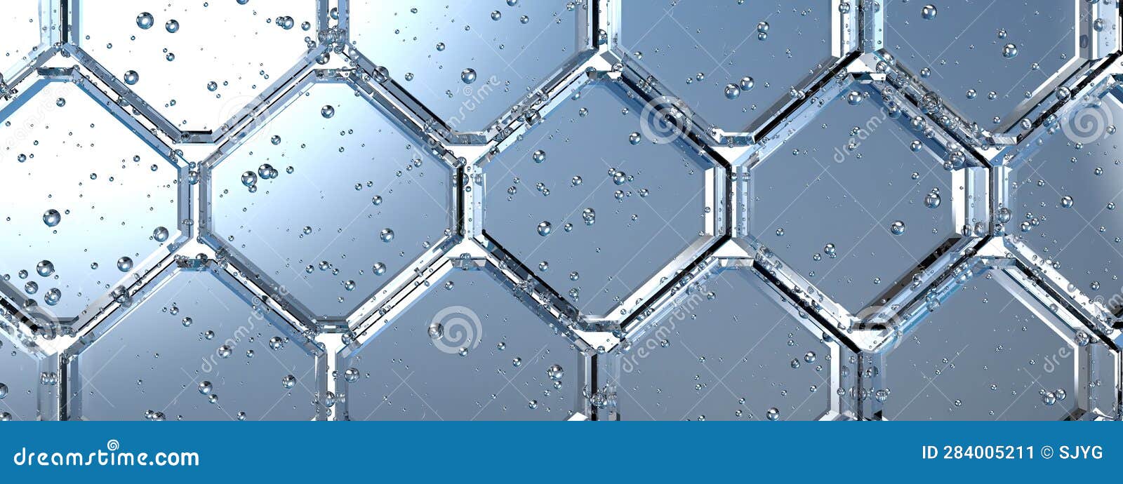 Hexagonal Pattern Cool, Fresh, Transparent Water-like Abstract, Elegant ...