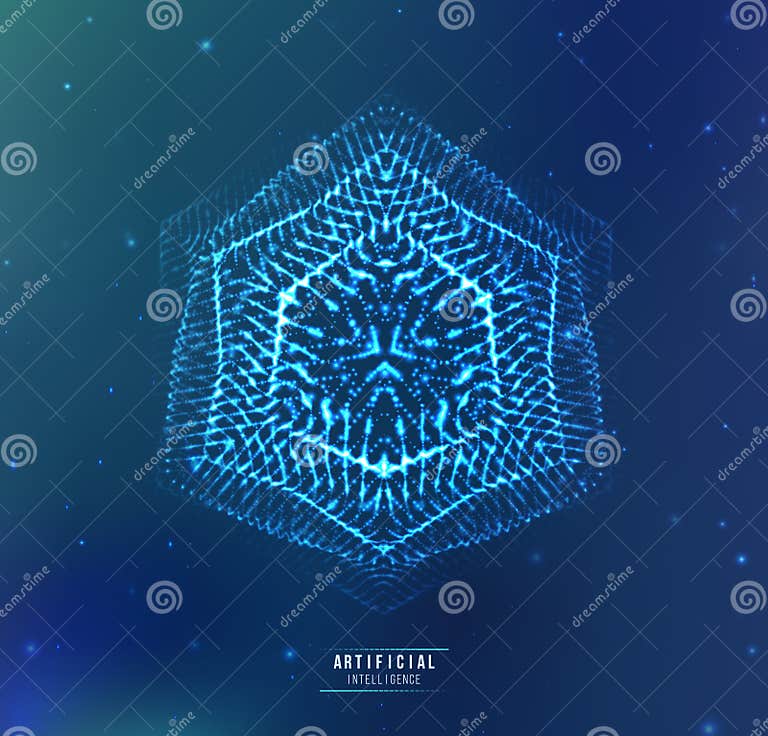 Hexagonal AI Digital Network Stock Vector - Illustration of virtual, geometric: 323248510