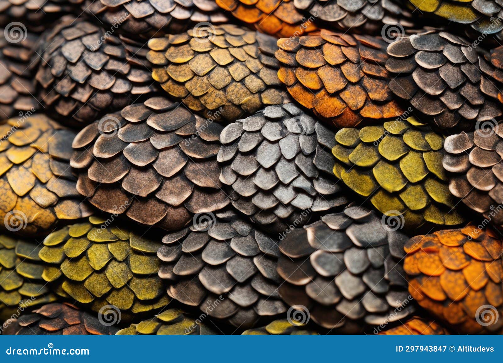 Hexagonal Pattern on a Reptiles Scale Stock Image - Image of texture ...