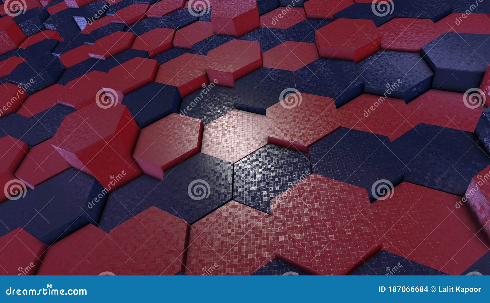 Hexagonal Patterns Background Set In Three Colors Vector Illustration ...