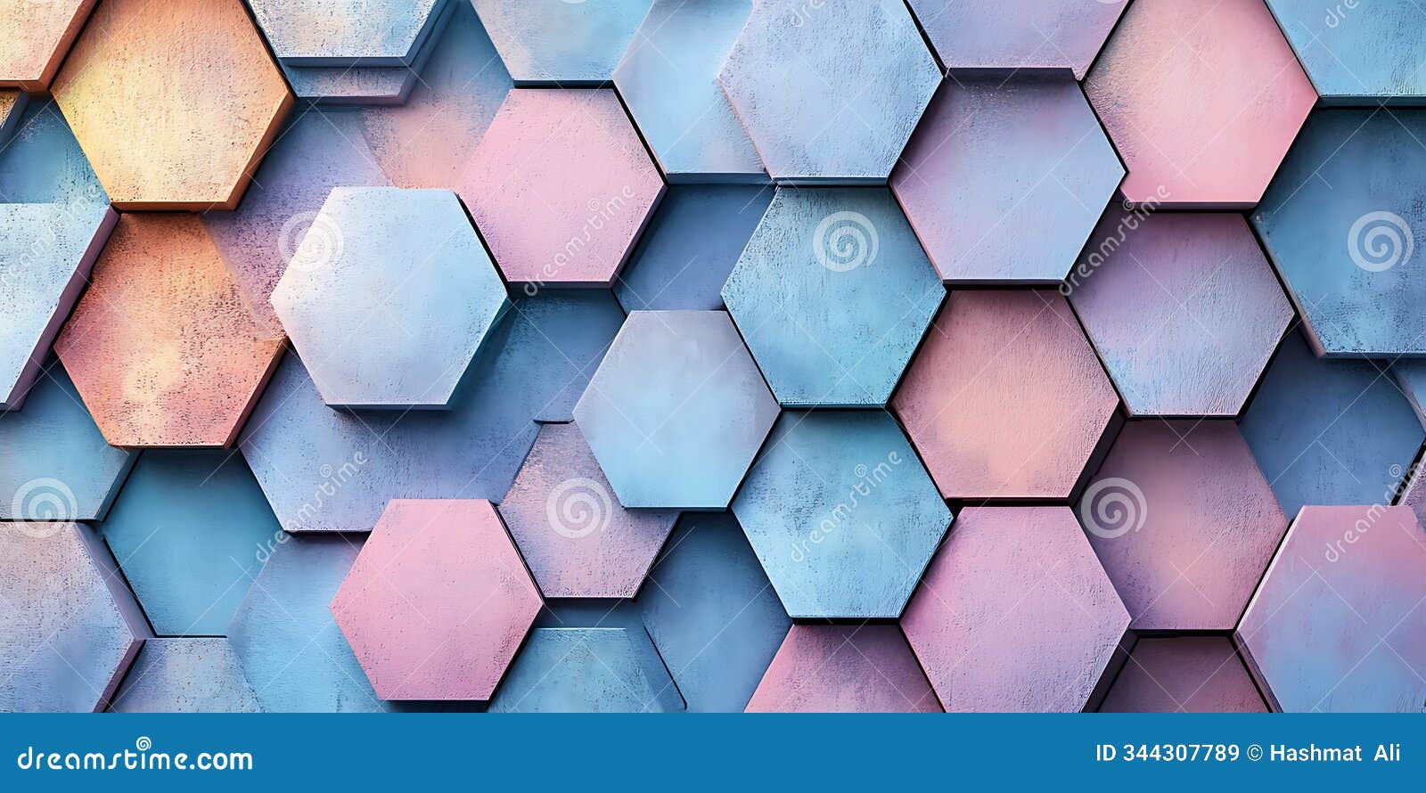 Hexagonal Patterns Background Set In Three Colors Vector Illustration ...