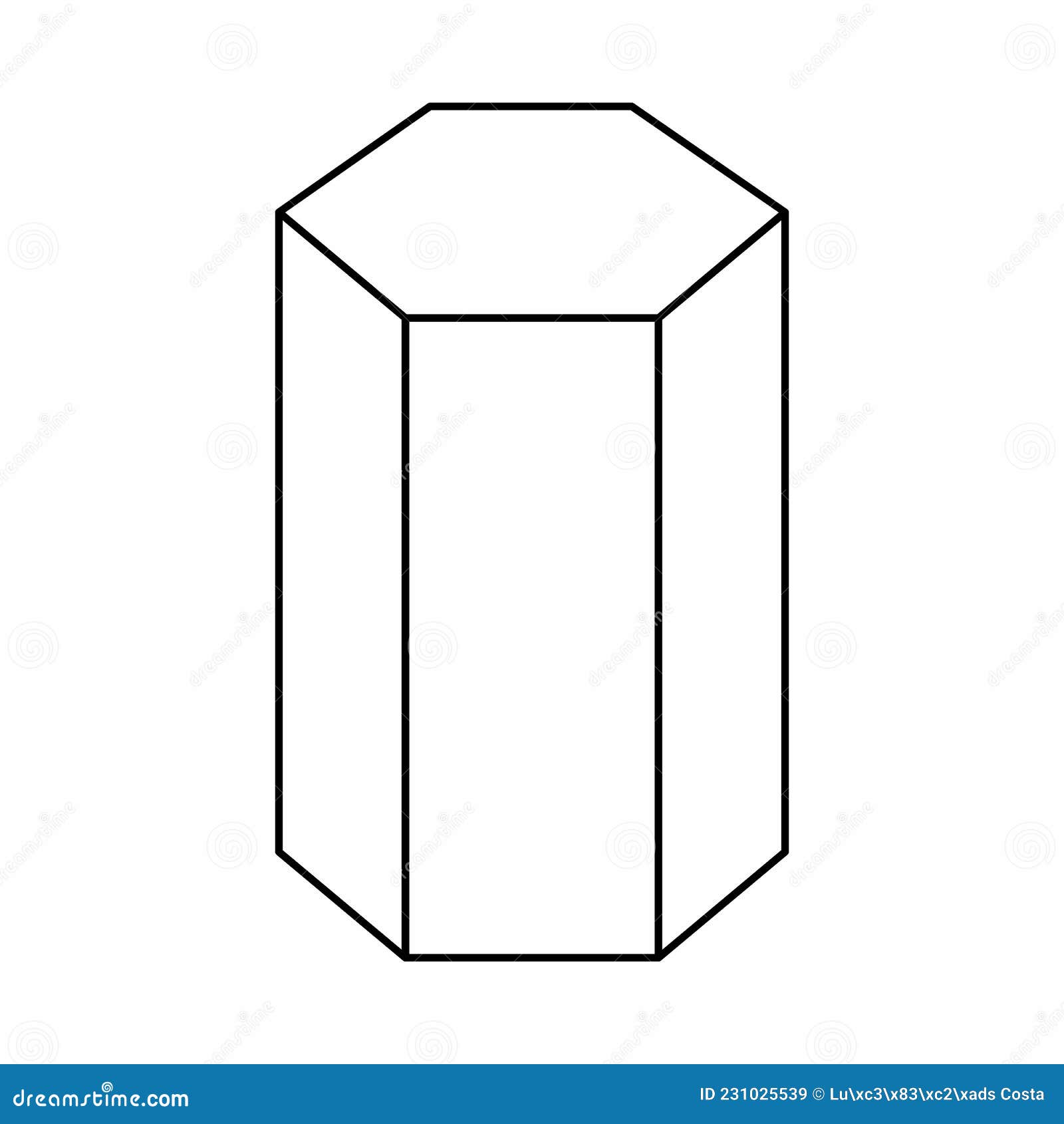 Hexagonal Prism icon stock illustration. Illustration of line - 231025539