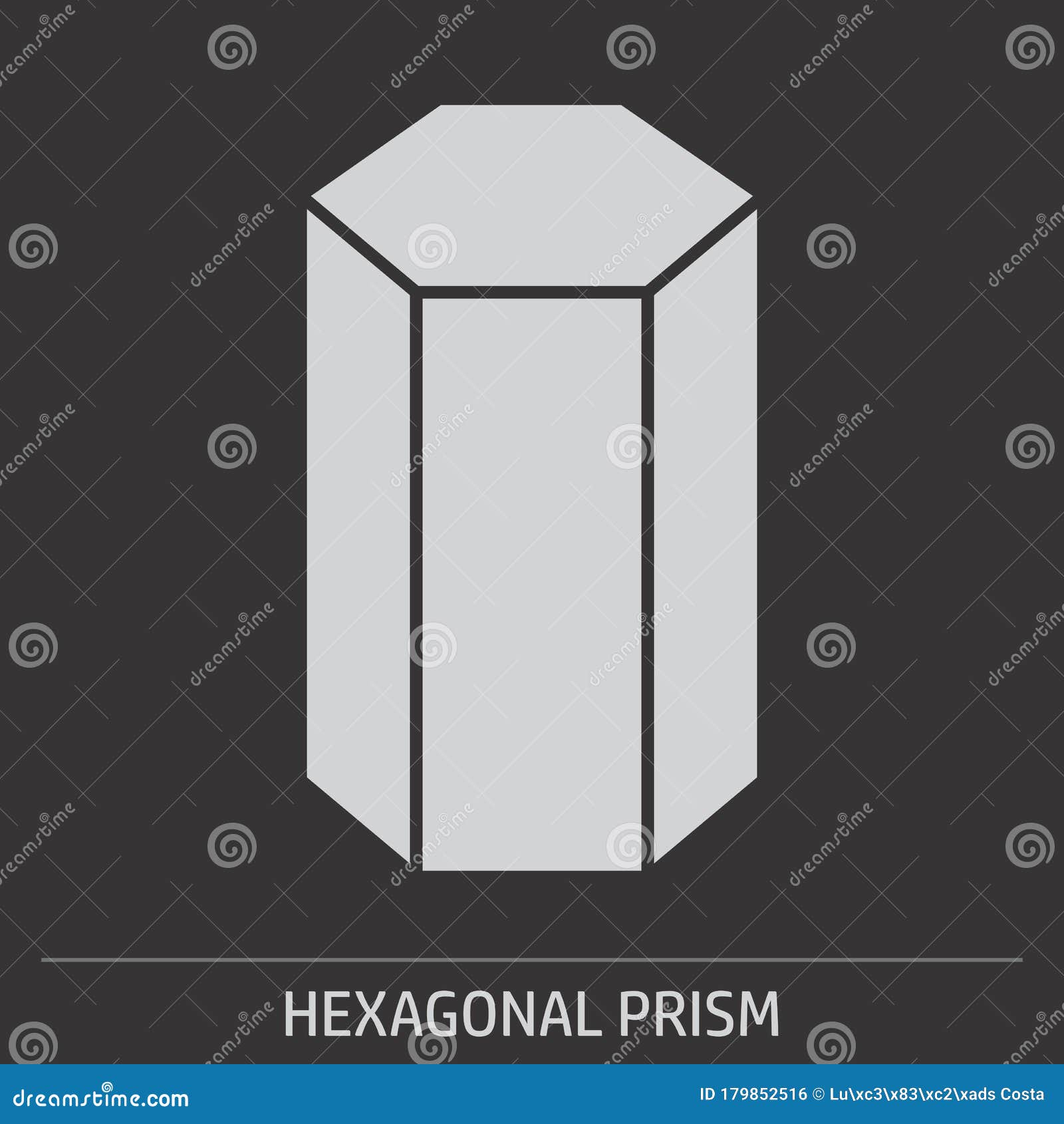 Hexagonal prism icon stock illustration. Illustration of object - 179852516