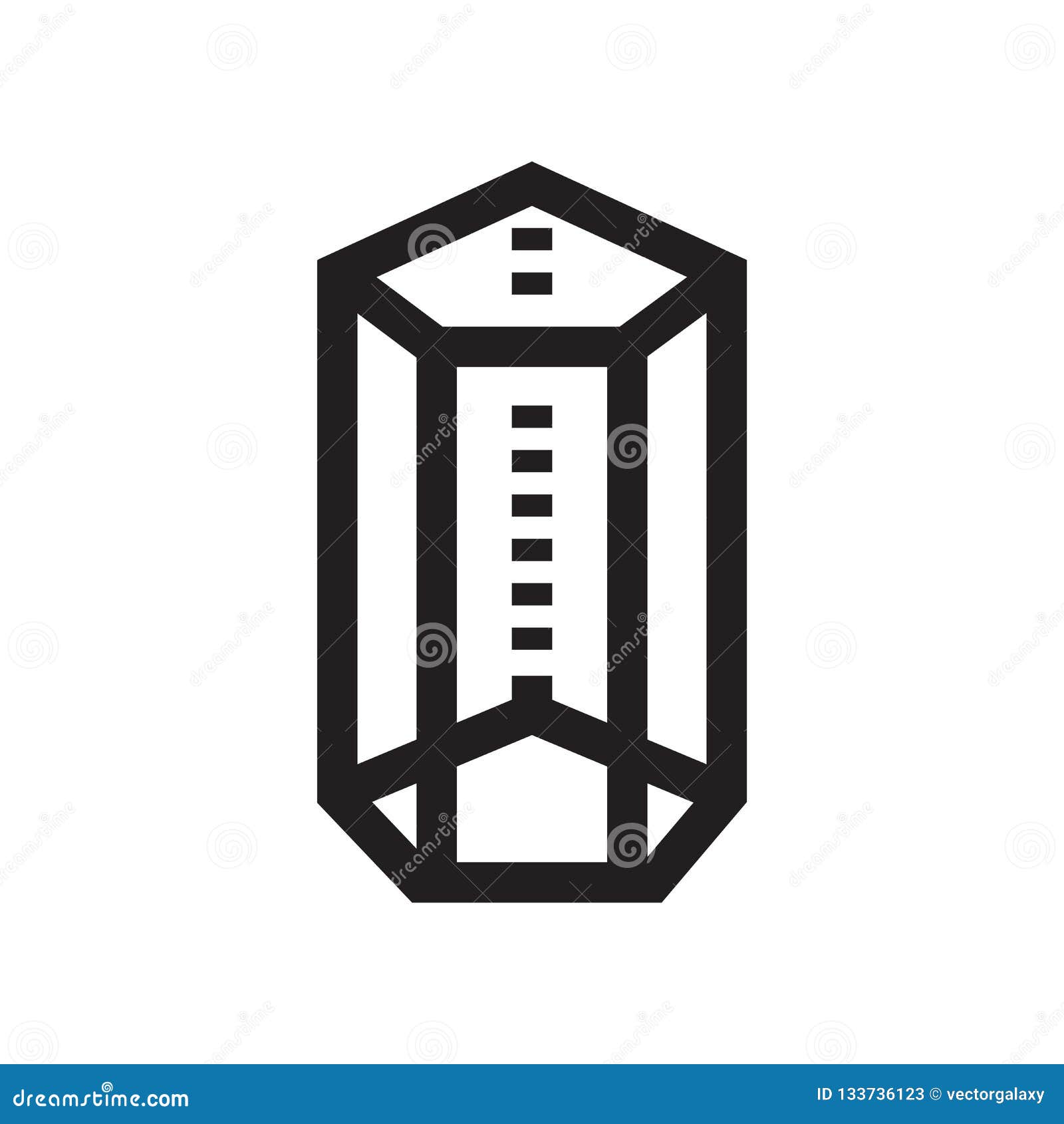 Hexagonal Prism Shape Icon Vector Sign and Symbol Isolated on White ...