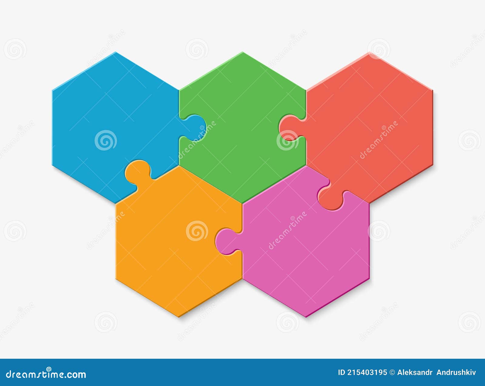 Hexagonal puzzles 8 stock vector. Illustration of infographic - 215403195