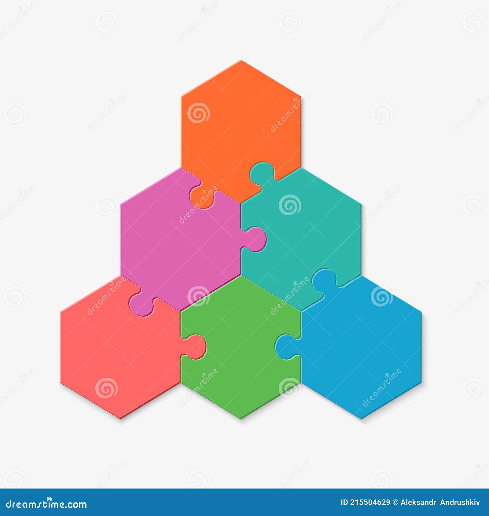 Hexagonal puzzles 10 stock vector. Illustration of jigsaw - 215504629