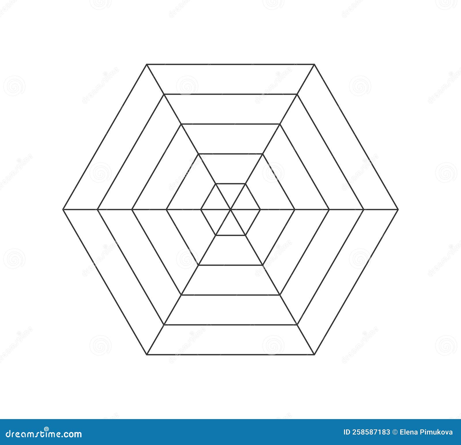 Hexagonal Radar or Spider Diagram Template. Hexagon Graph. Flat Spider ...