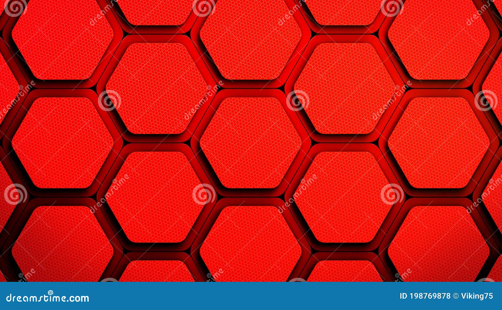 Hexagonal Red, Background Texture, 3d Illustration Stock Illustration ...