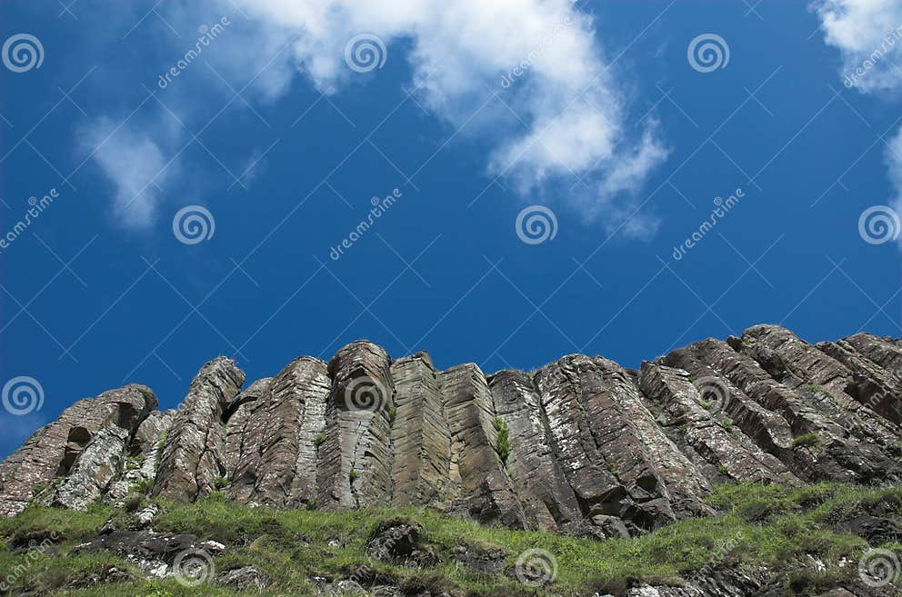 Hexagonal Rock Columns, Kildonan Cliffs, Eigg Stock Photo - Image of ...