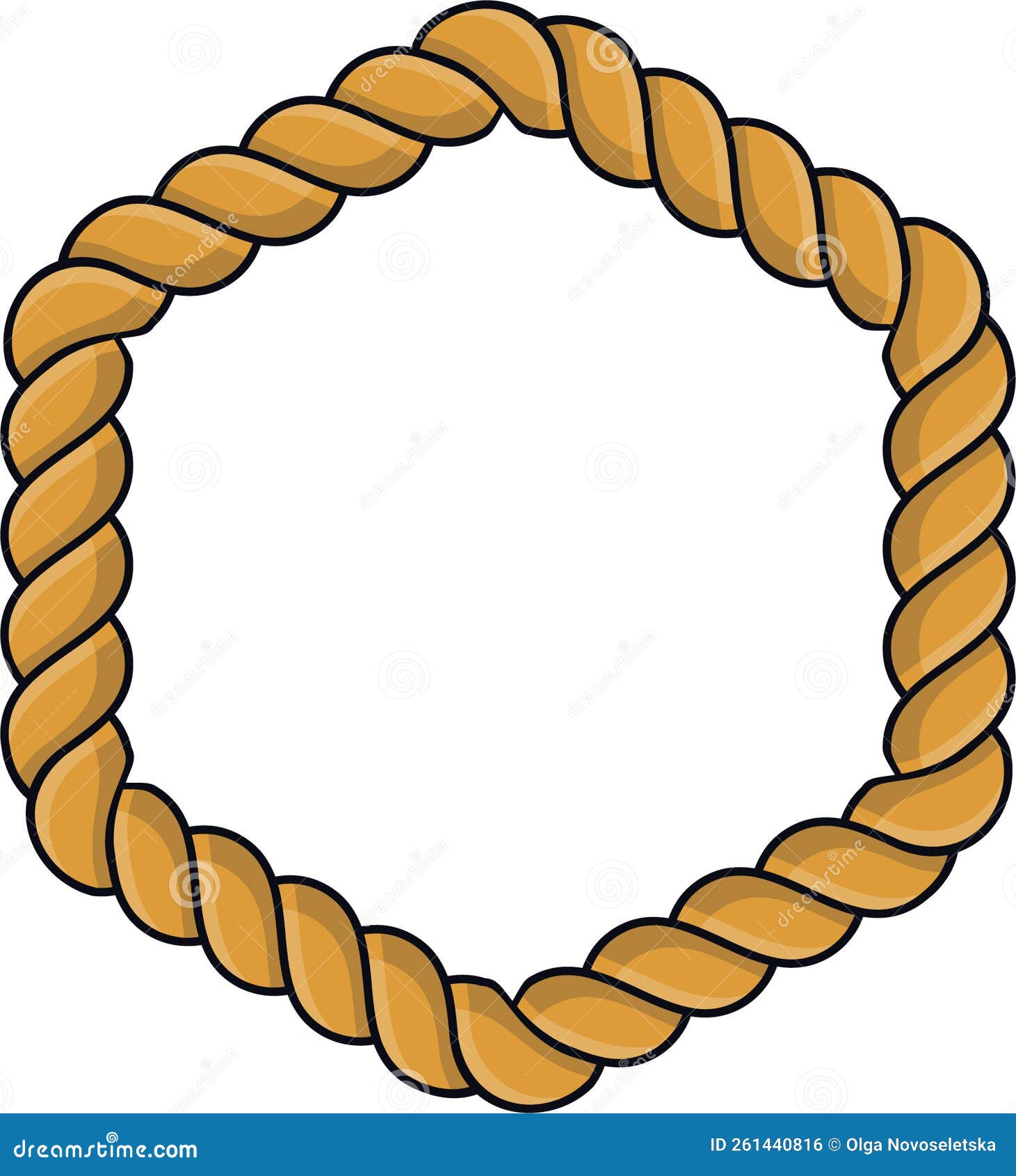 Hexagonal Rope Frame Isolated on White Background. Twisted Cord. Stock ...