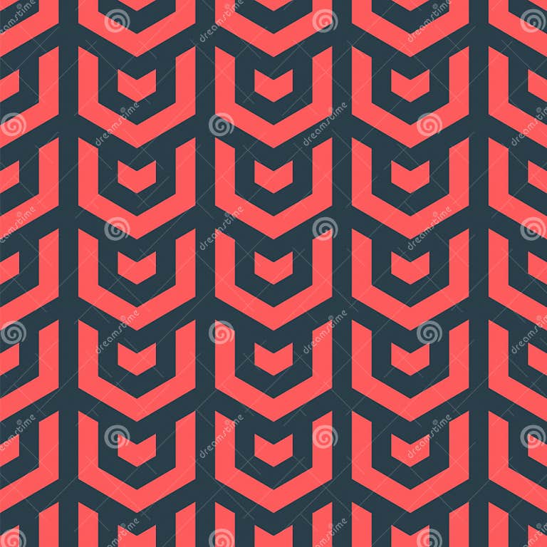 Hexagonal Scale Geometric Seamless Pattern Vector Red Black Abstract ...
