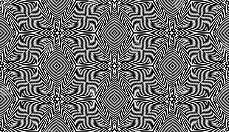Hexagonal Seamless Pattern of Black Lines. Optical Repeating Trippy ...