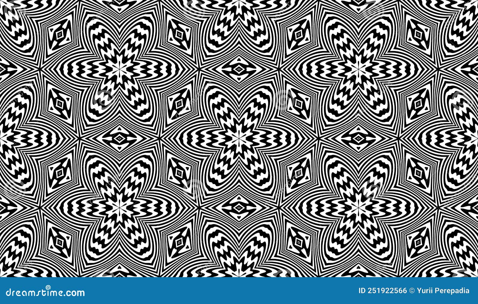 Hexagonal Seamless Pattern in Optical Art Style. Wavy Repeatable ...