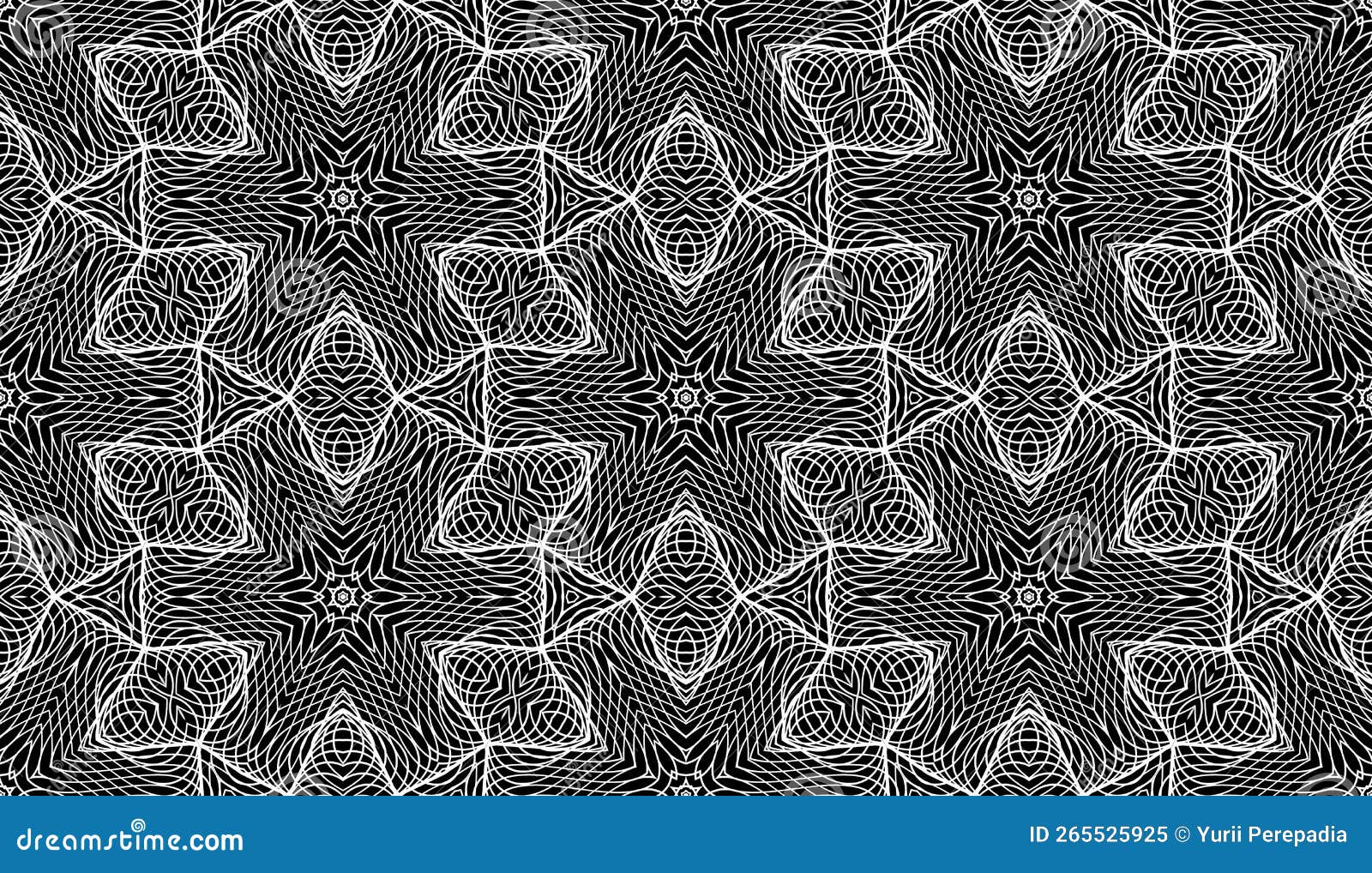 Hexagonal Seamless Pattern of White Lines on Black. Ceremonial ...