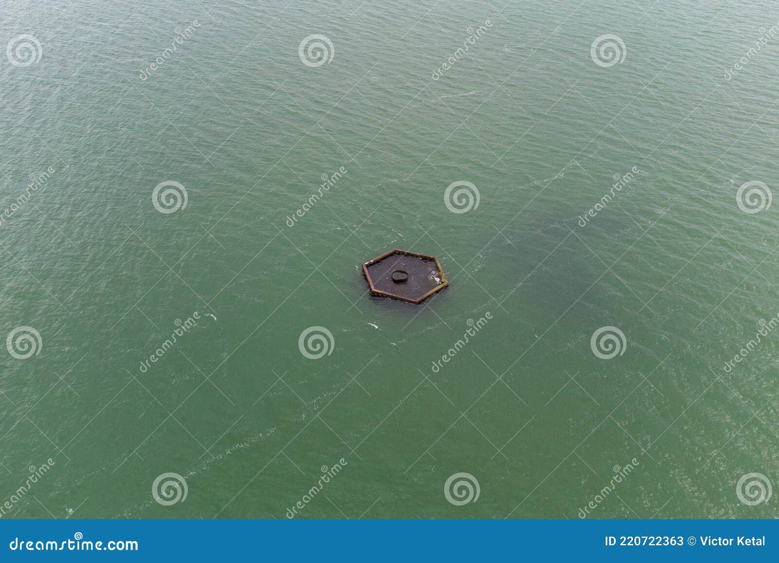 Hexagonal Seawater Pipe Intake. Aerial View Stock Image - Image of ...