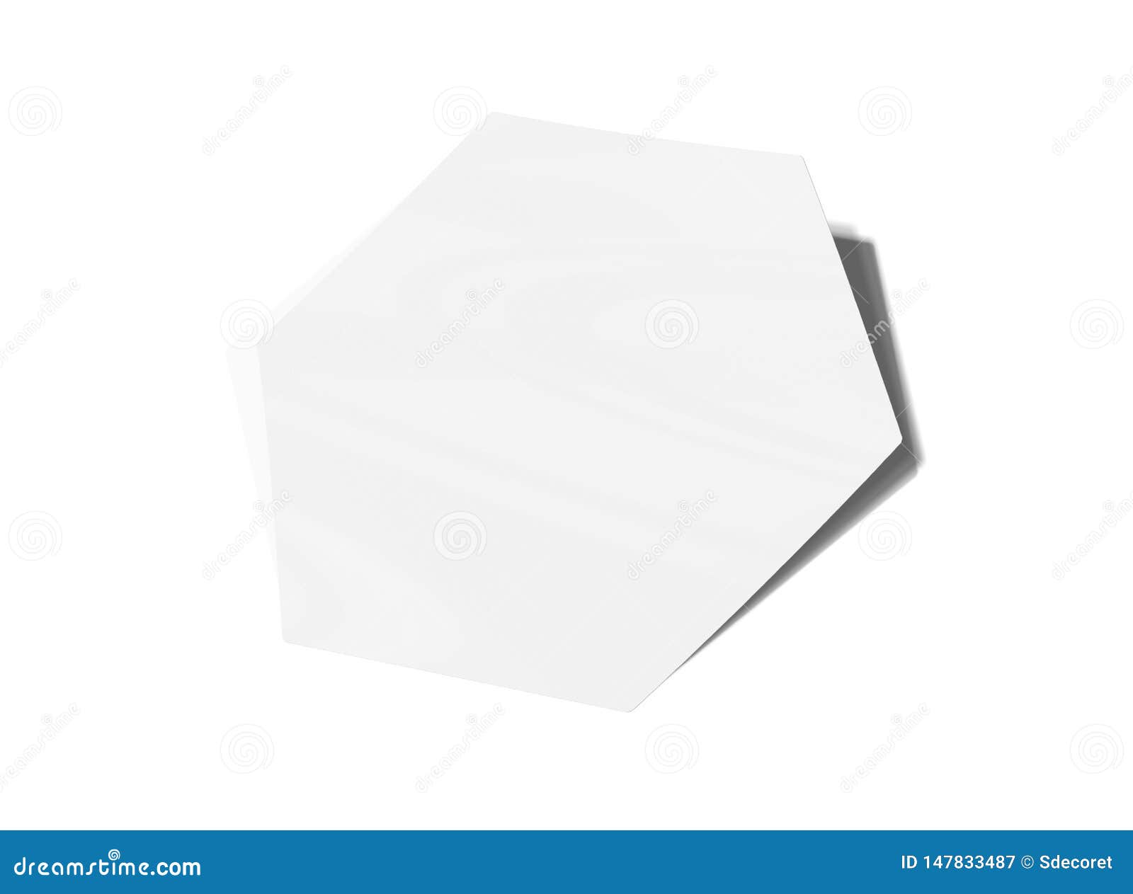 Hexagonal Shaped Sticker Mockup Isolated on White 3D Rendering Stock ...