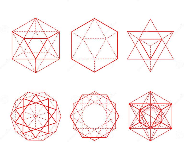 Hexagonal Shapes Set. Crystal Forms Stock Vector - Illustration of ...