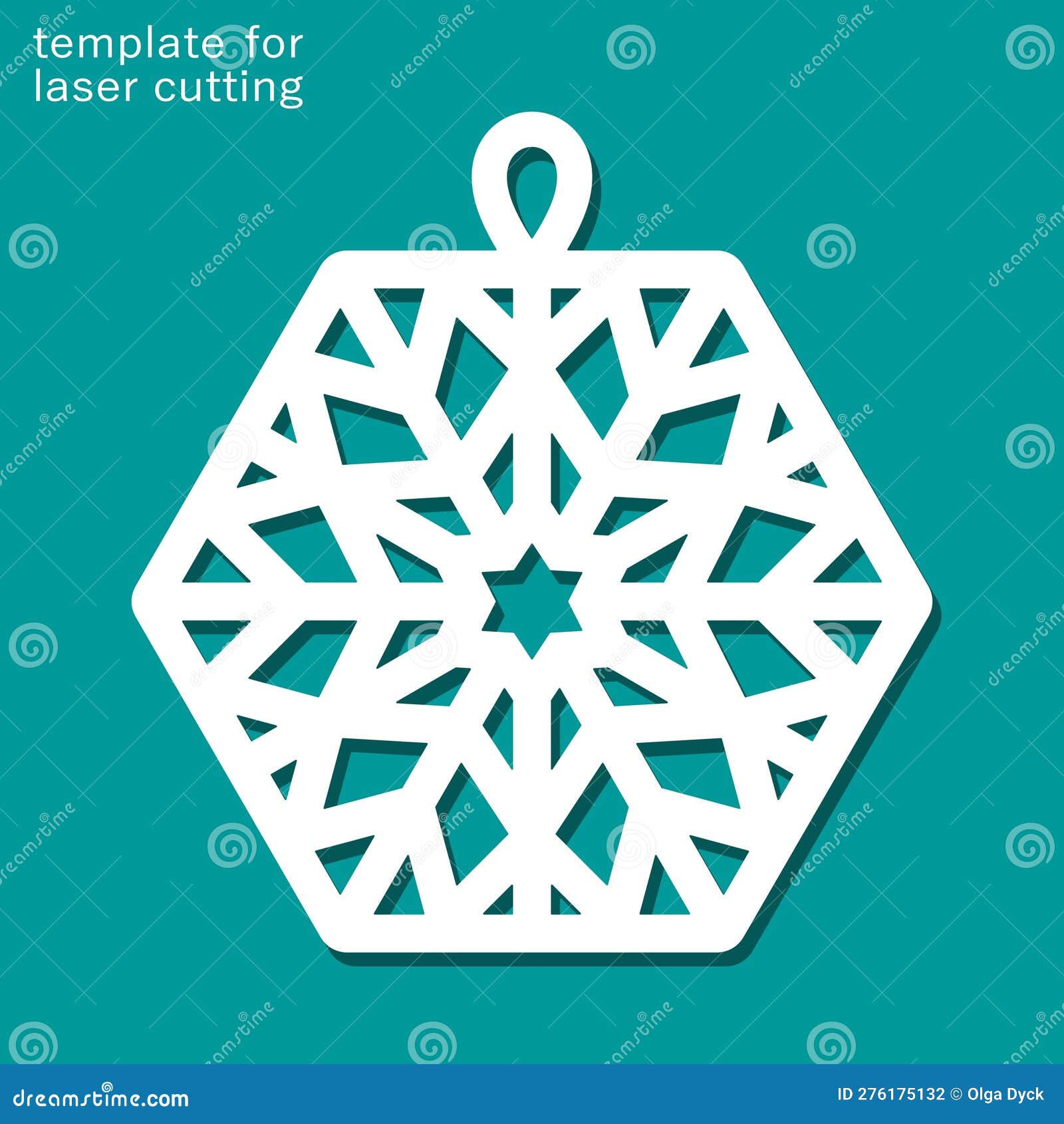 Hexagonal Snowflake Pendant. Stock Vector - Illustration of abstract ...