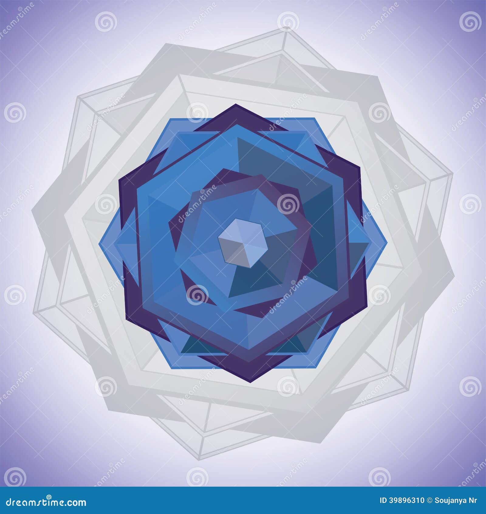 Hexagonal star stock vector. Illustration of gray, composition - 39896310