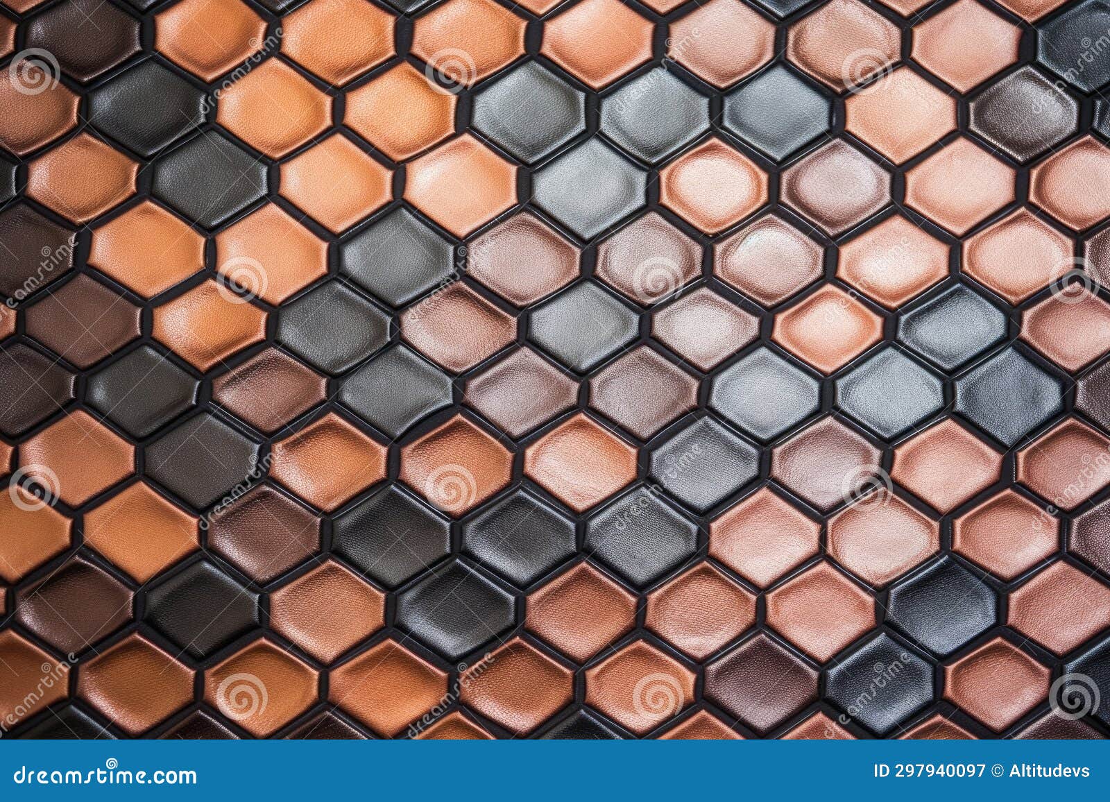 Hexagonal Stitching Pattern on Leather Material Stock Image - Image of ...
