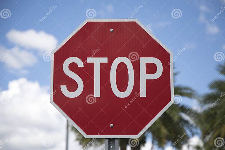 Hexagonal Stop Sign stock image. Image of roadside, freeway - 127526509