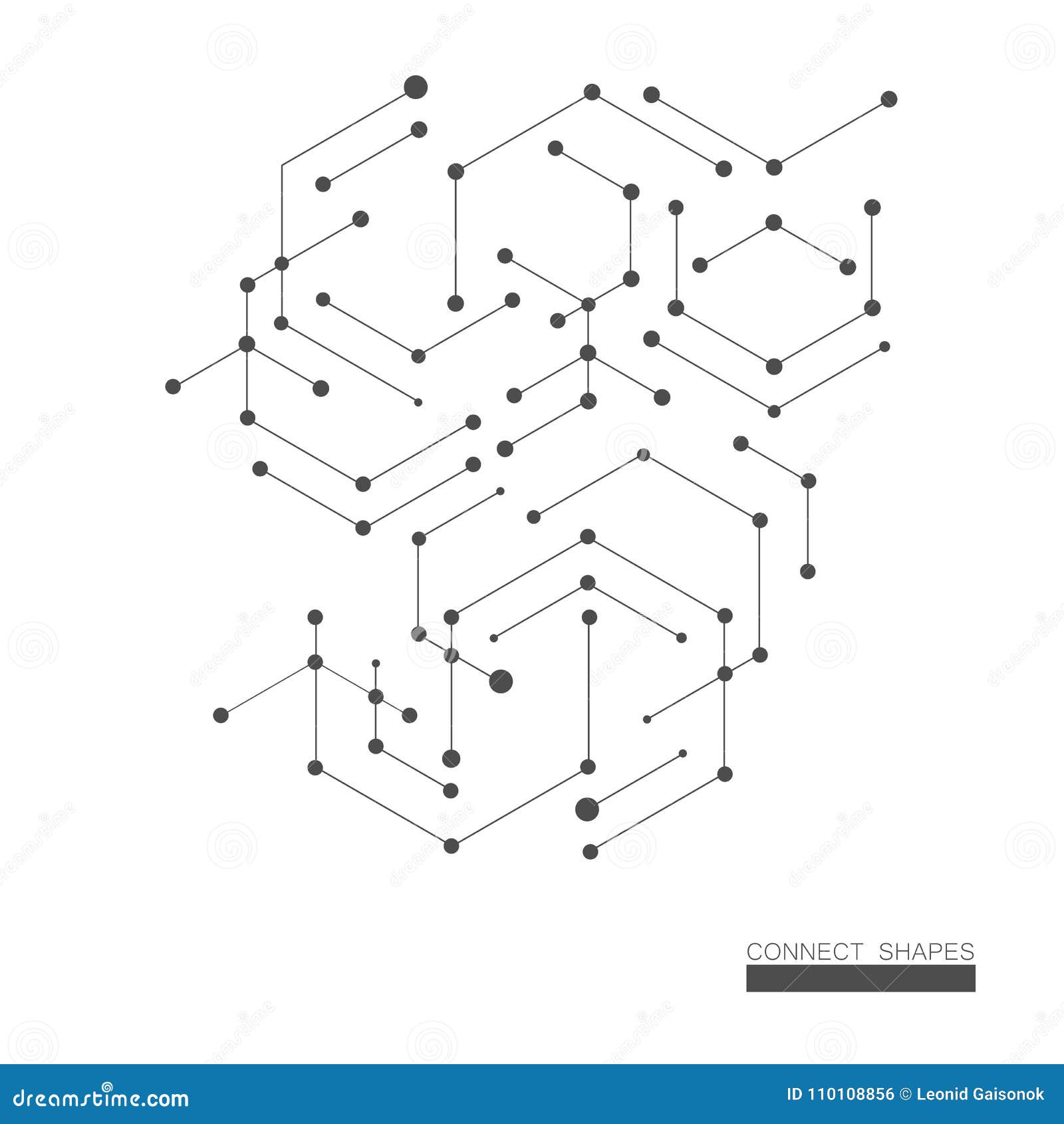 Hexagonal Structure Molecule Design with Connected Dots and Line Stock ...