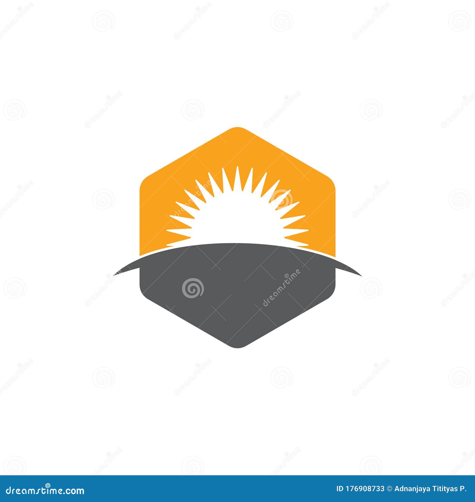 Hexagonal Sun Rise Horizon Design Logo Vector Stock Vector ...