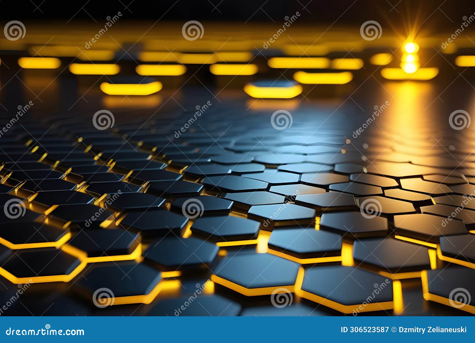 Hexagonal Tech Background with Glowing Edges for Technology and Science ...